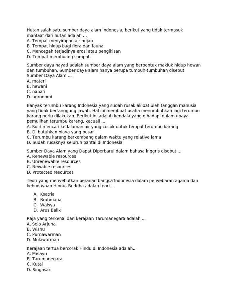 Bank Soal STS Kls 7 GENAP | PDF | Java | Social Science