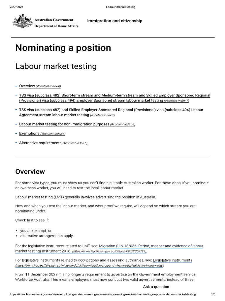 24 02 27 Labour Market Testing | PDF