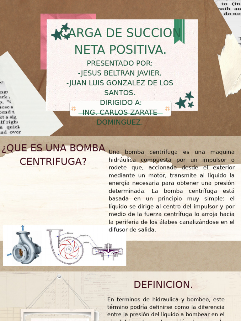 Carga de Succion Neta Positiva. | PDF