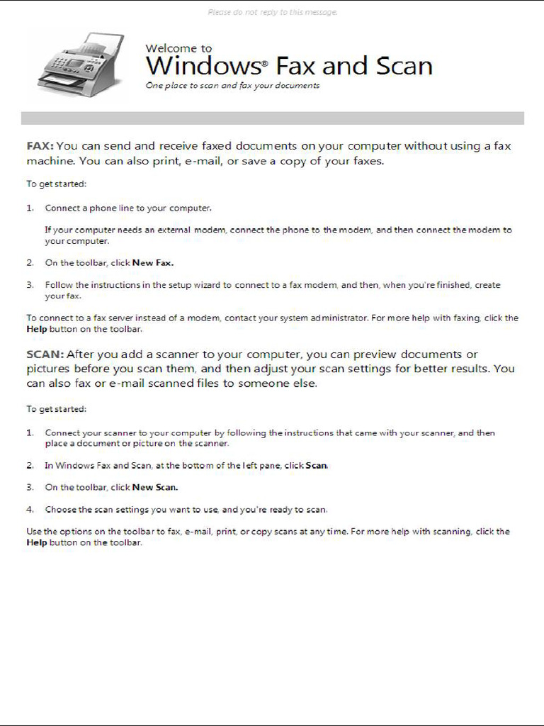 Windows Fax and Scan | PDF
