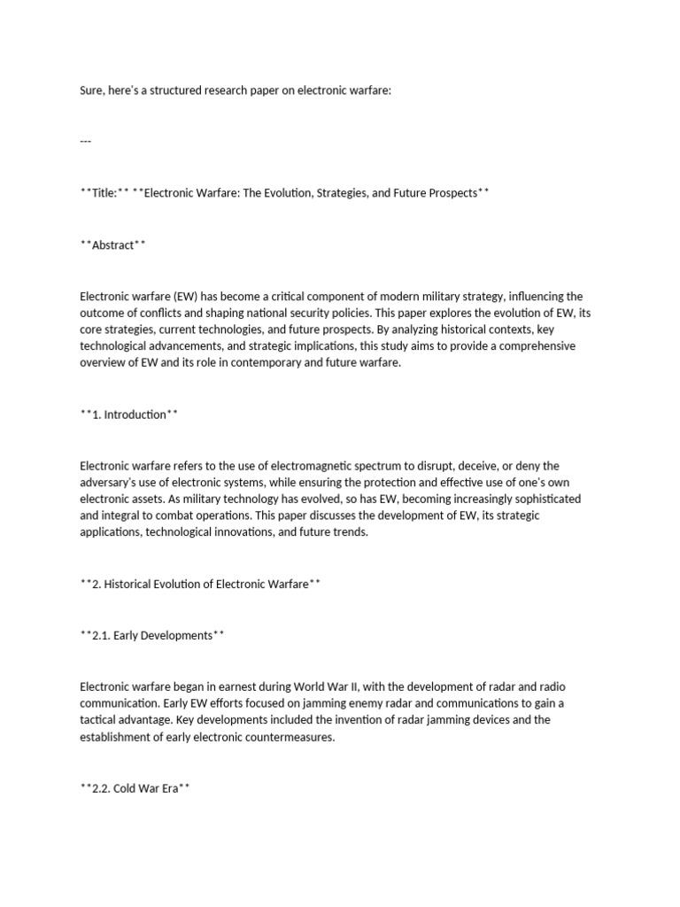 Electronic Warfare Support Pdf