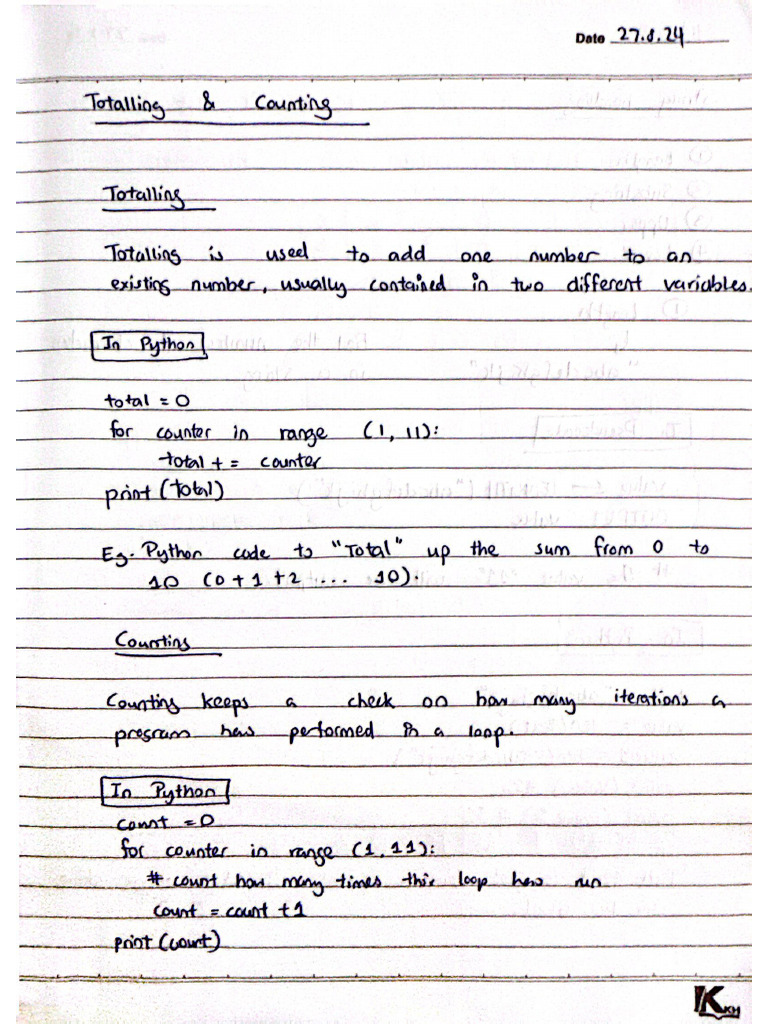 CS - Aug 27th & 28th Lesson Notes | PDF