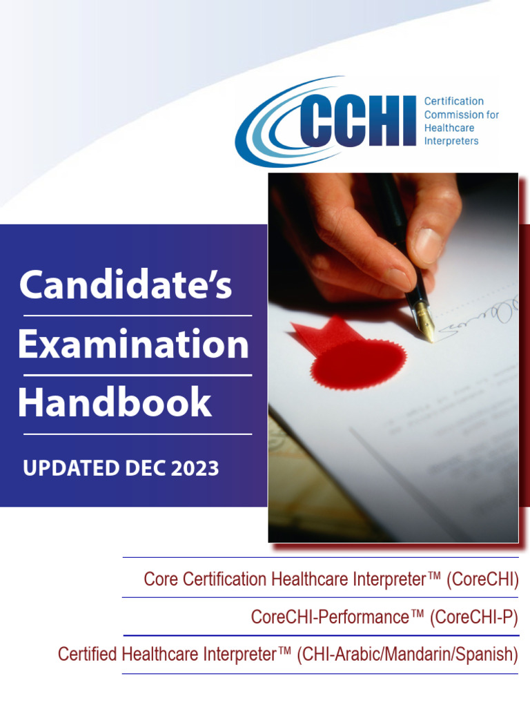 CCHI Candidate Examination Handbook | PDF