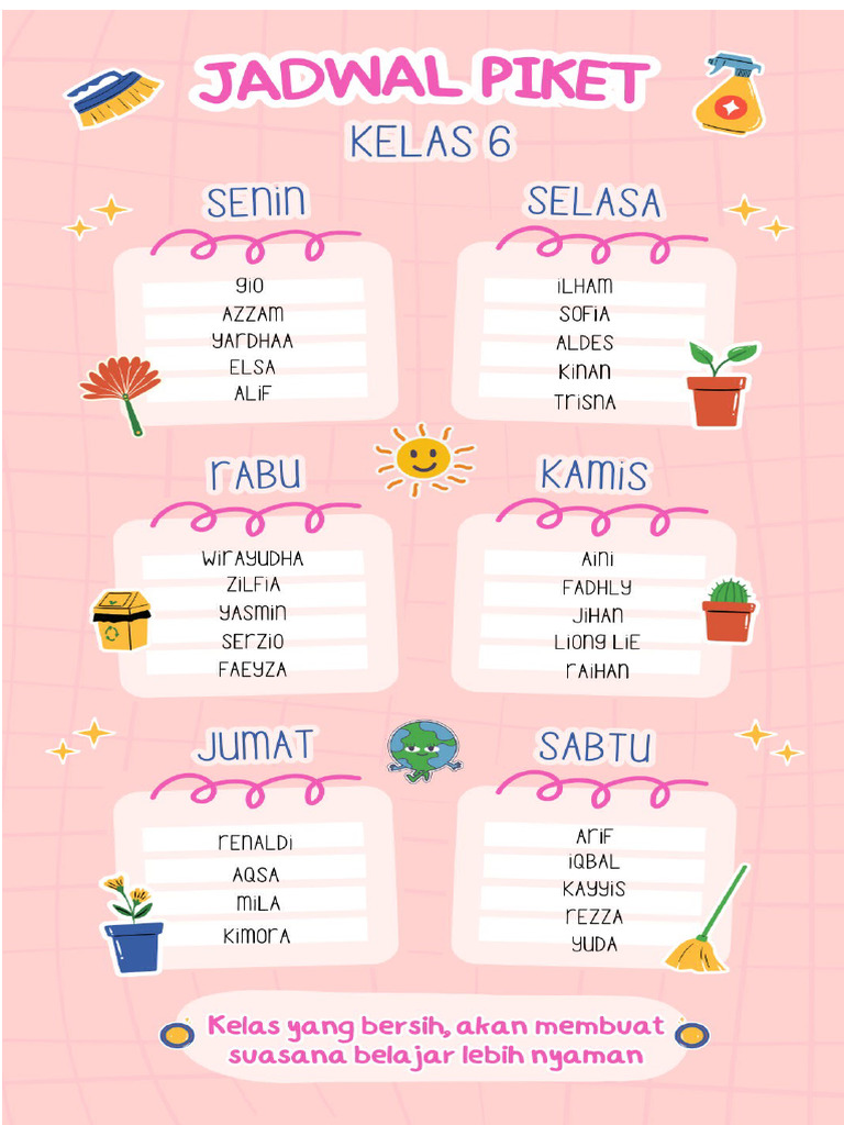 Jadwal Piket Fix | PDF