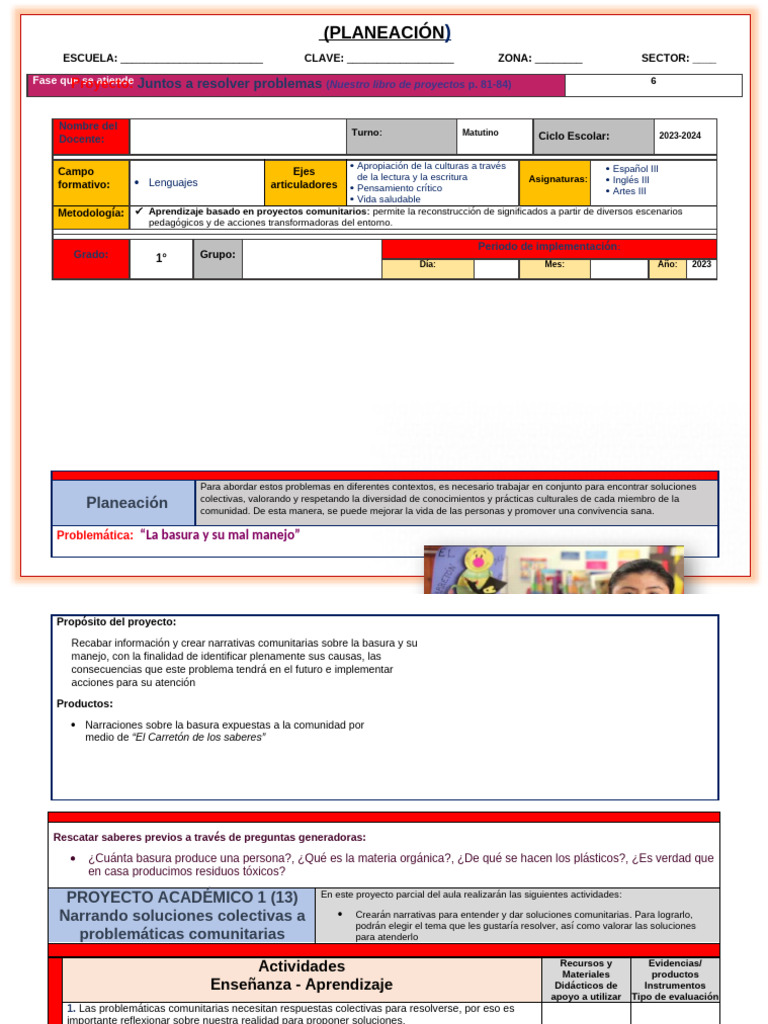 1° Telesecundaria. Planeación | PDF