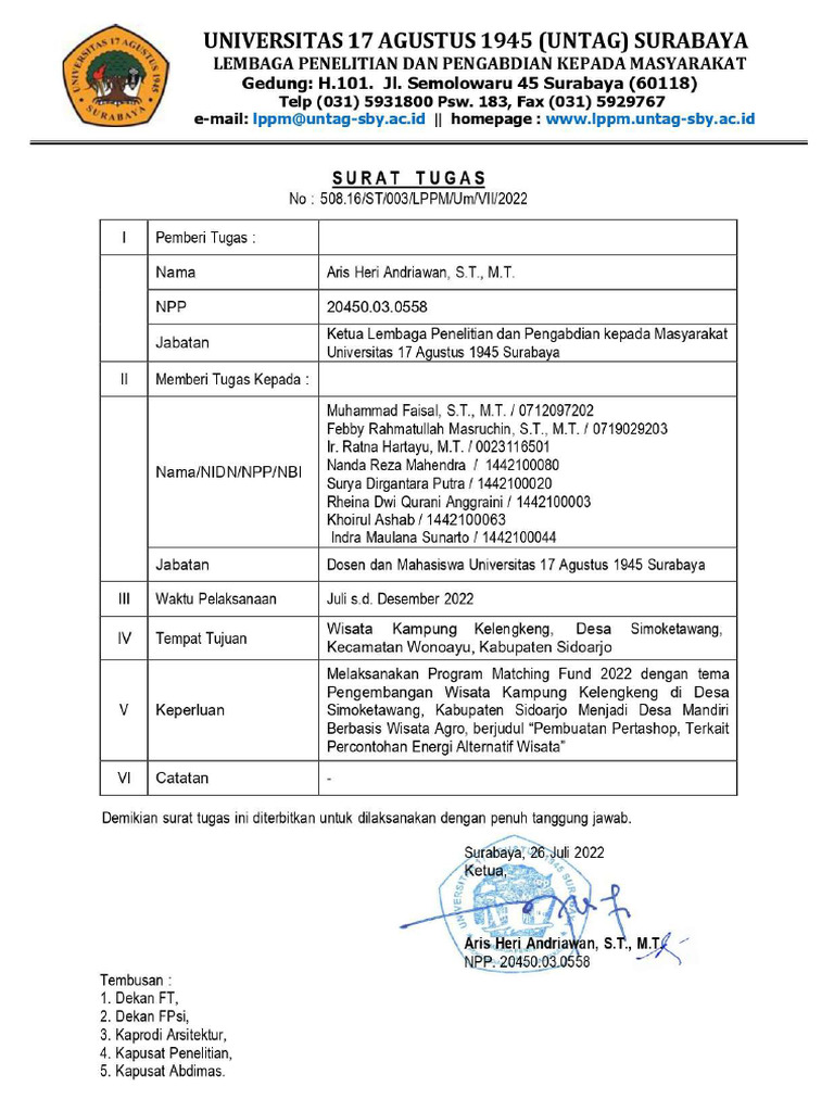 1442100063-Khoirul Ashab-Surat Tugas Dan Nilai | PDF