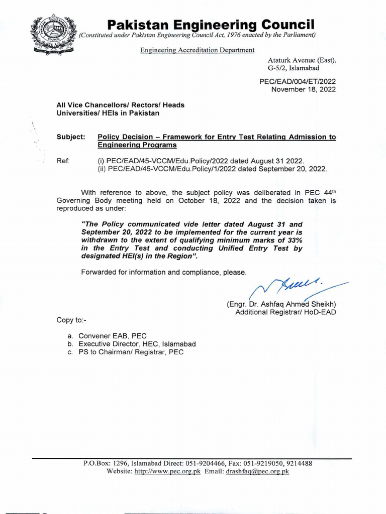 Framework-for-Entry-test-relating-admission | PDF