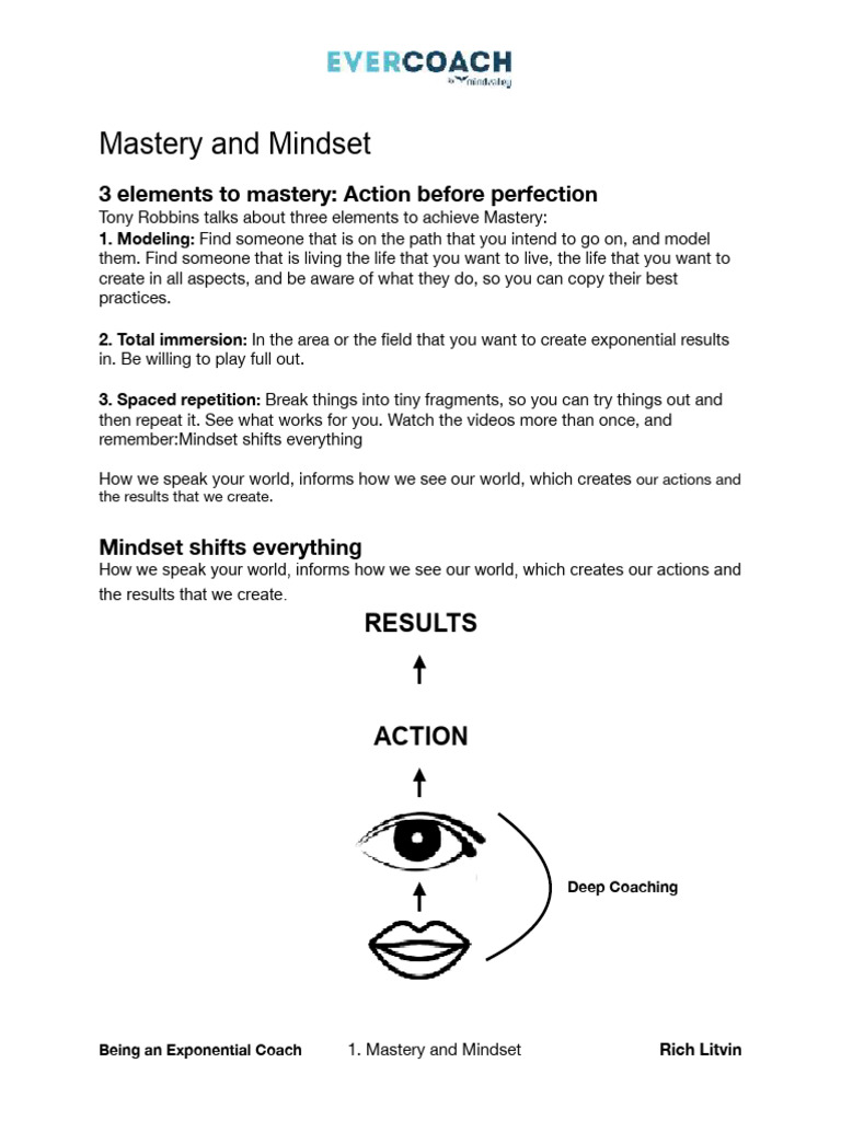 BXC 1. Mastery and Mindset Session Notes | PDF