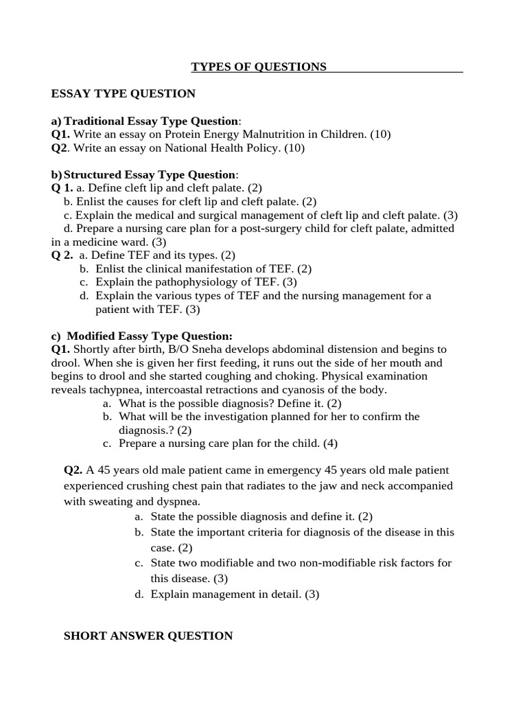 Types of Questions | PDF