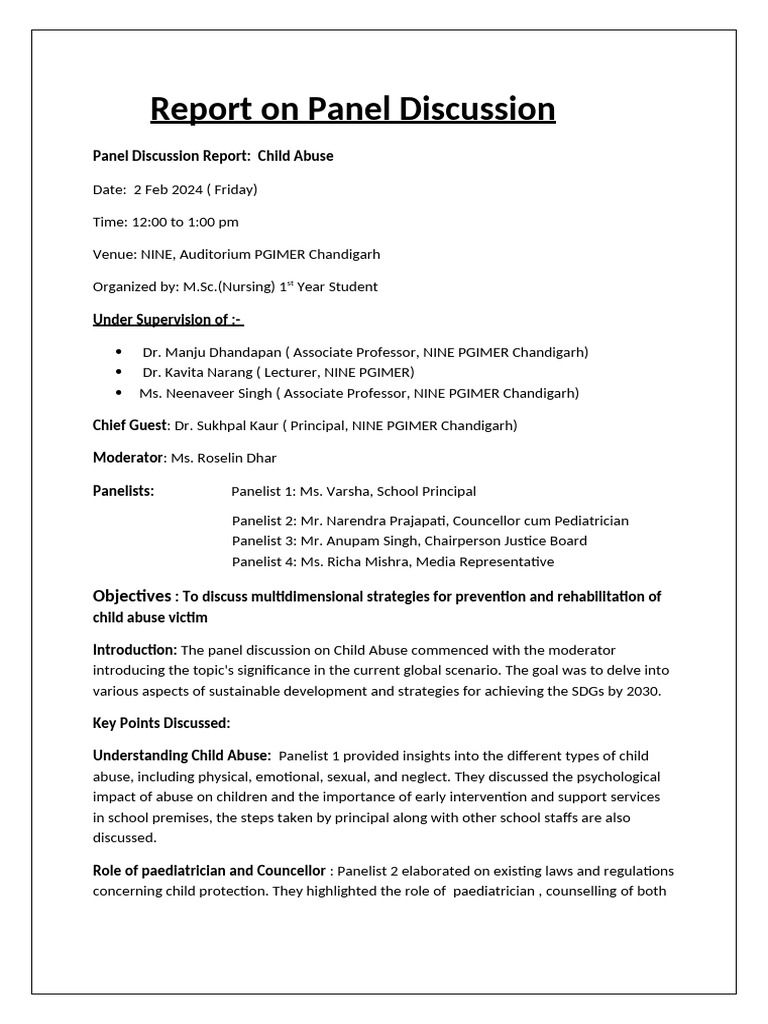 Report On Panel Discussion | PDF