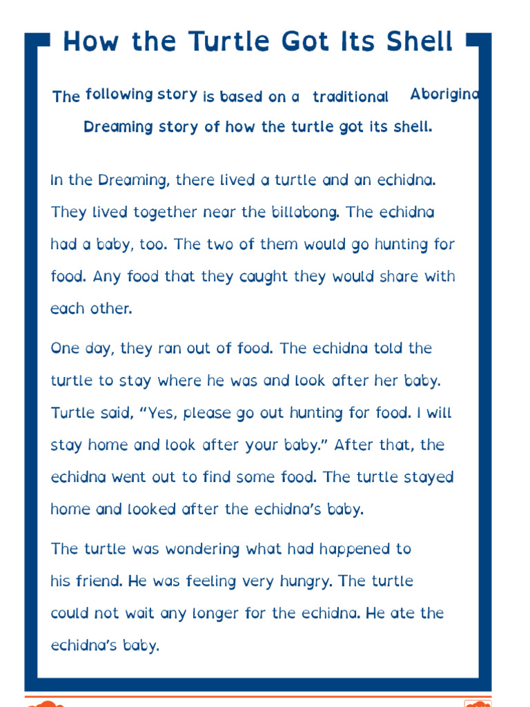 How The Turtle Got Its Shell. | PDF