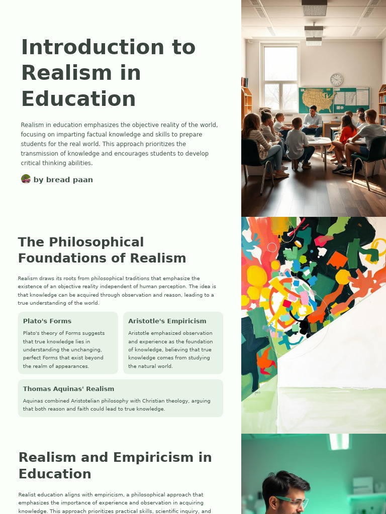 Introduction To Realism in Education | PDF