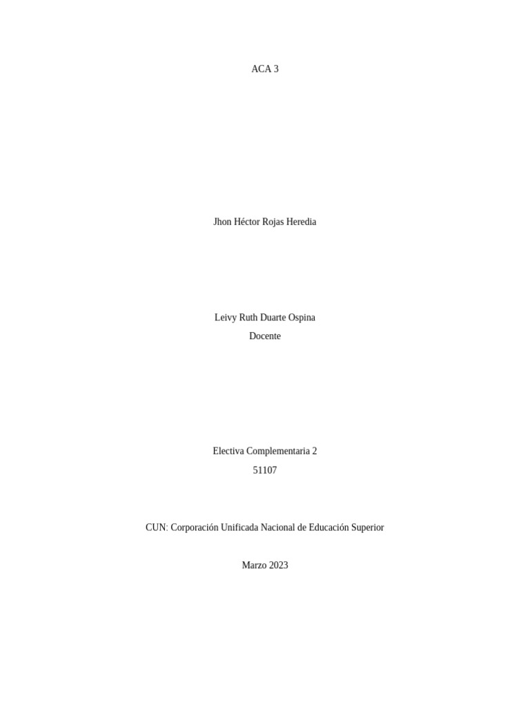 Aca 3 Electiva | PDF