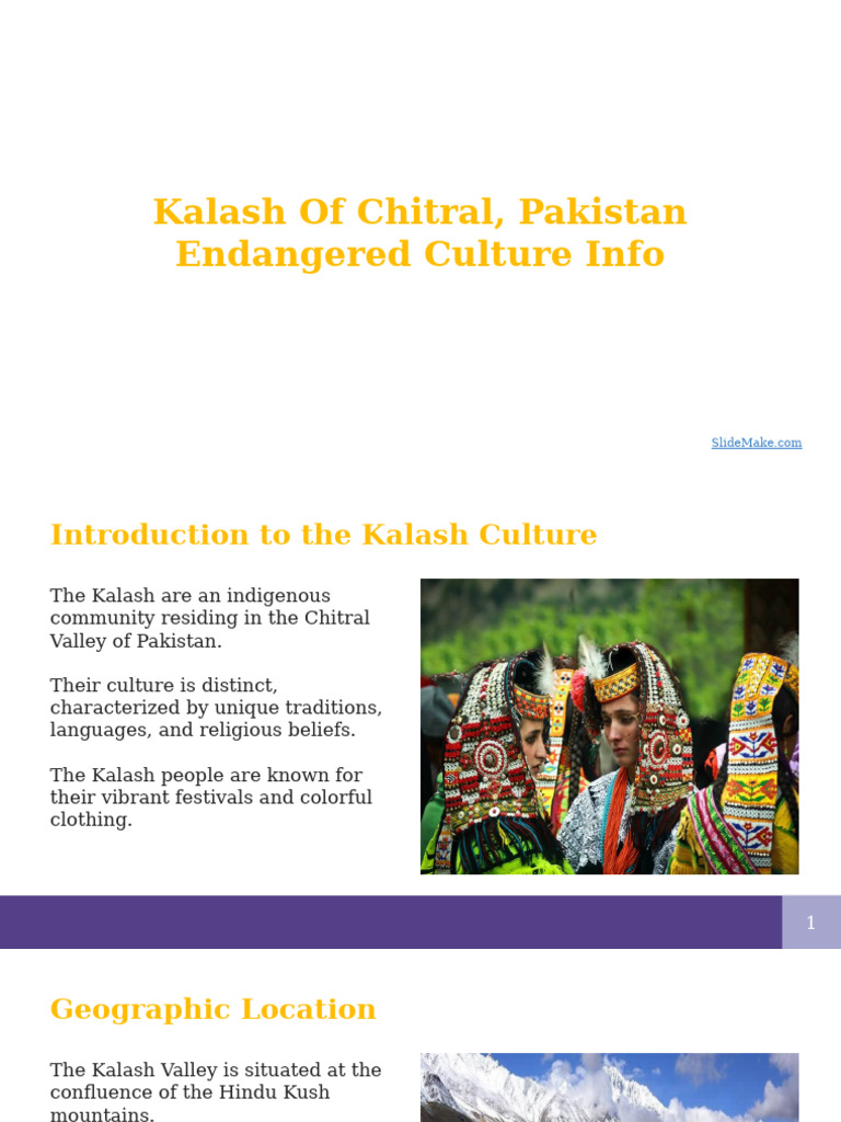 Kalash Of Chitral, Pakistan Endangered Culture Info | PDF