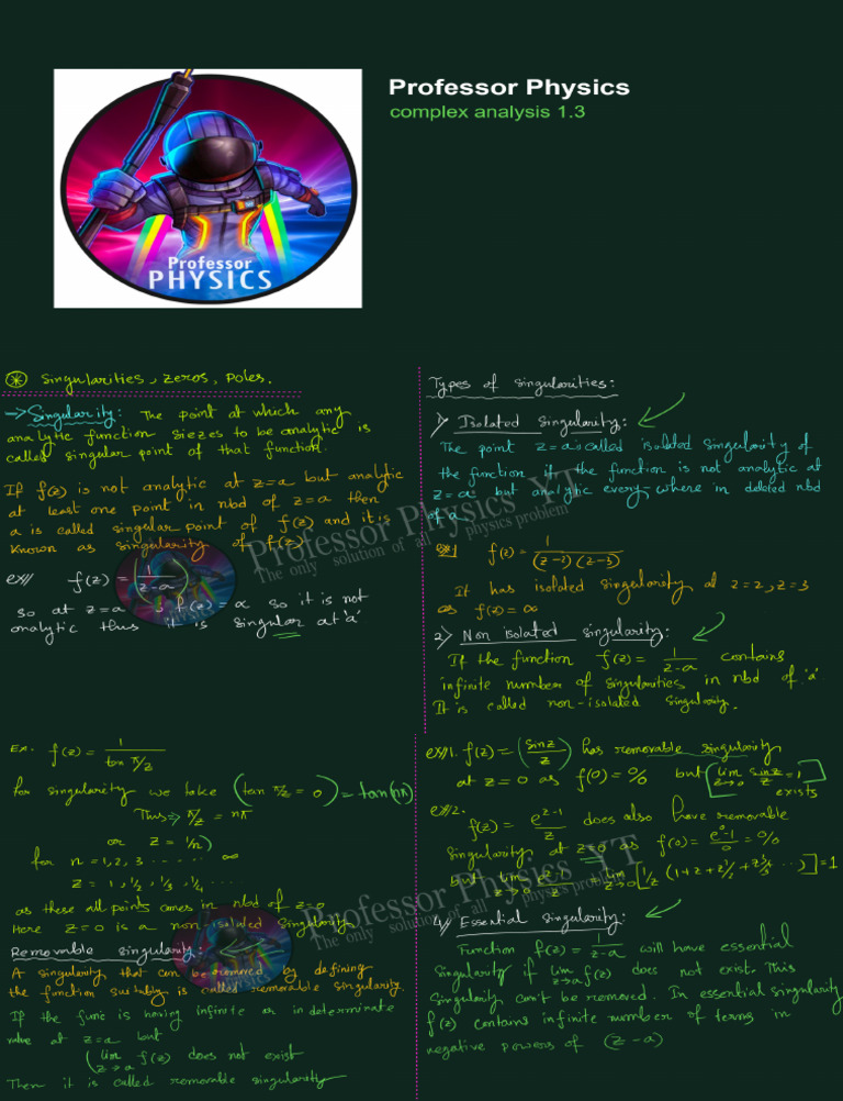 Complex Analysis by Professor Physics 1.3 | PDF
