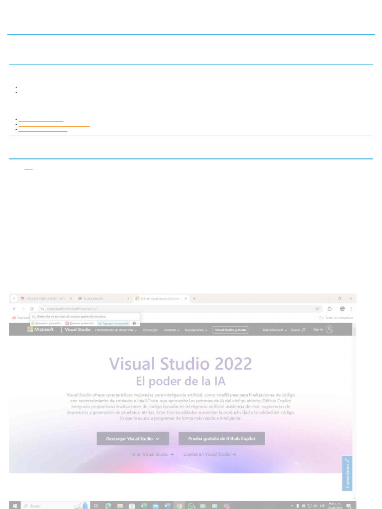 Pasos para Instalar Visual Studio 2022 | PDF | Botón (Computación) | Informática