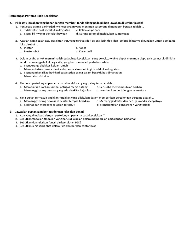 Soal P3K Kelas 9 | PDF