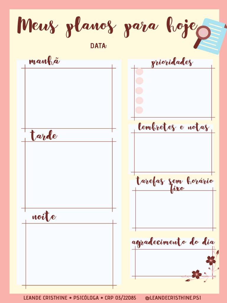 Planner de Rotina Diária e Semanal | PDF