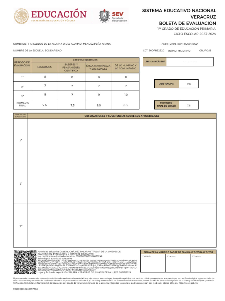 Reporte Evaluación Mepa170611mvznxta3 | PDF