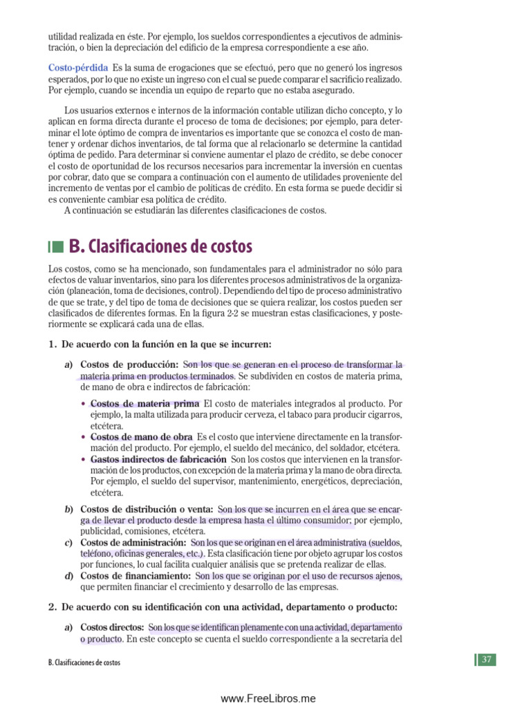 Clasificación de Costos | PDF
