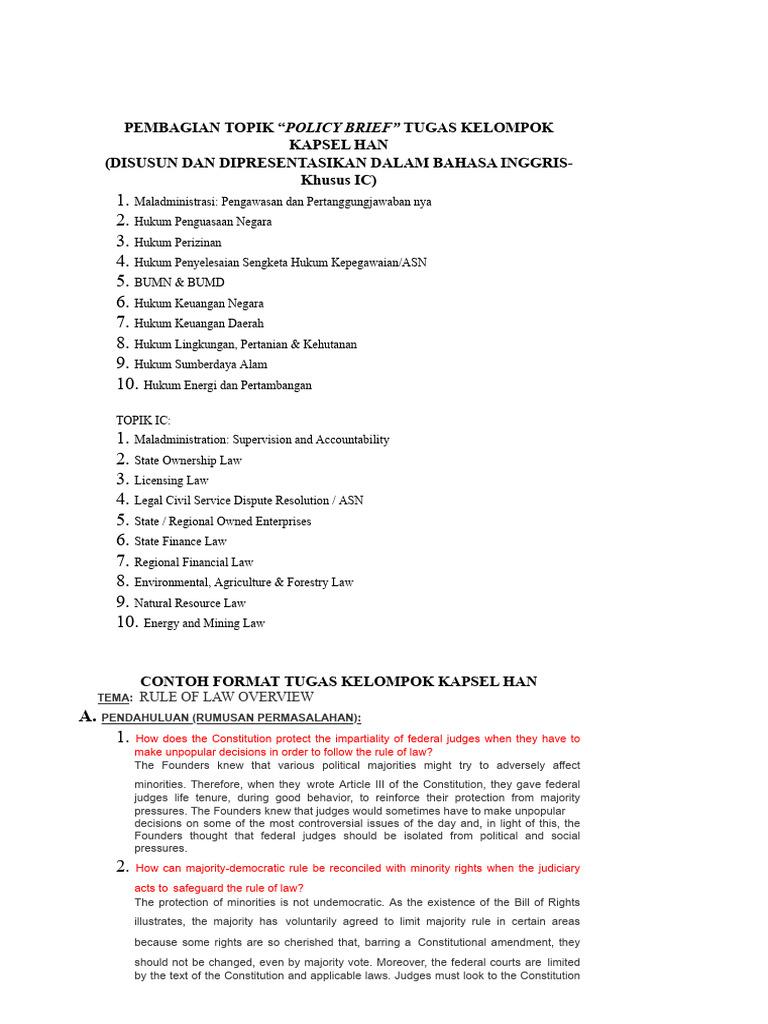Buka @contoh Format Tugas Kelompok Kapsel Han | PDF