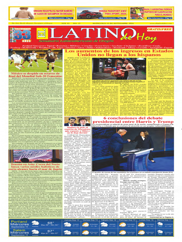 El Latino de Hoy Weekly Newspaper of Oregon - 9-11-2024 | PDF