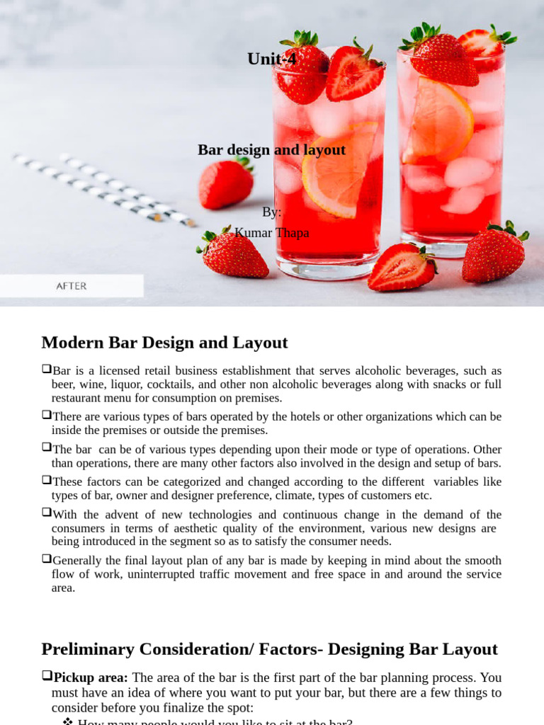 Unit 4 - Bar Layout and Design | PDF