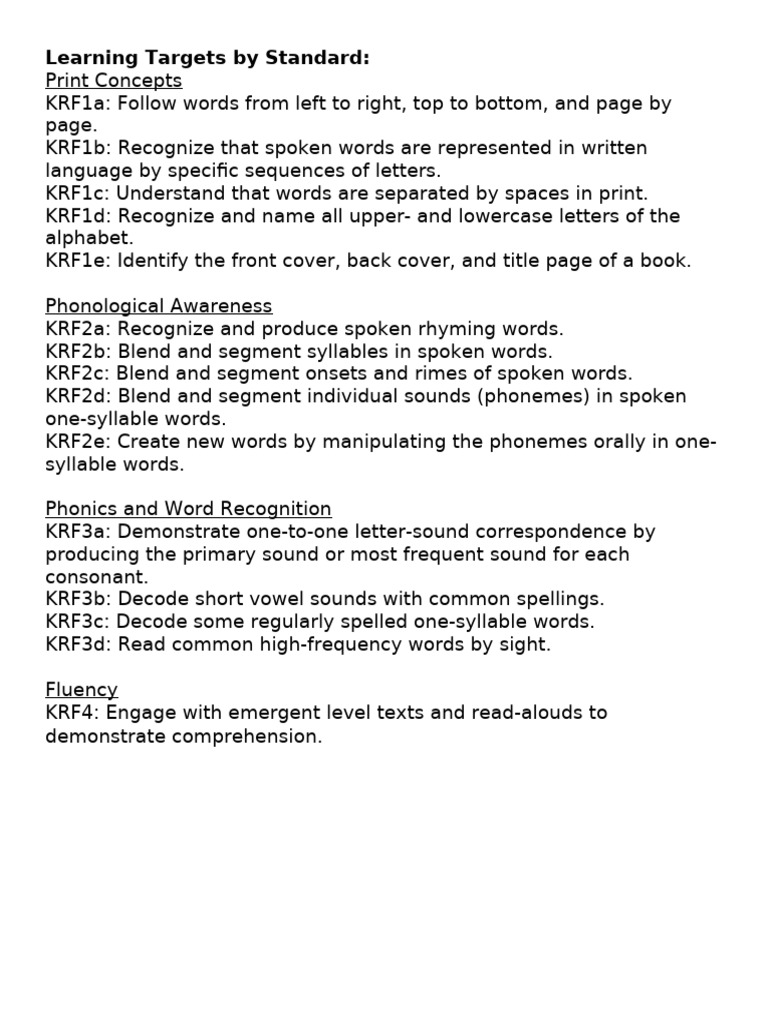 - Phonics Standards | PDF