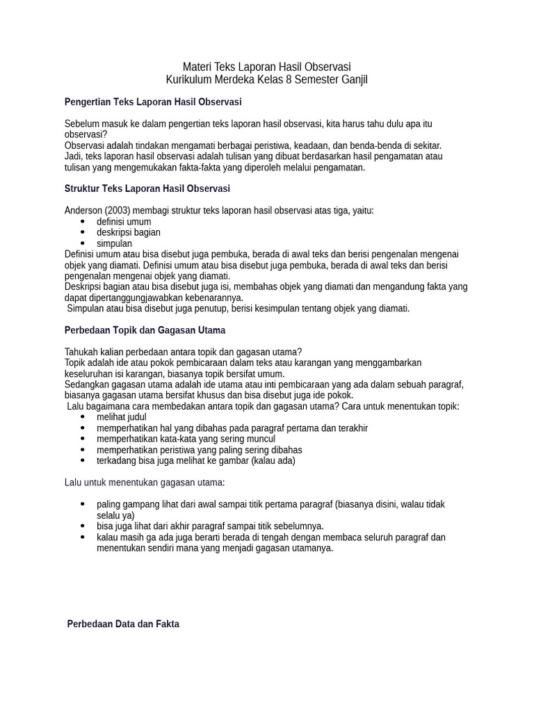 Struktur dan Topik Teks Observasi | PDF
