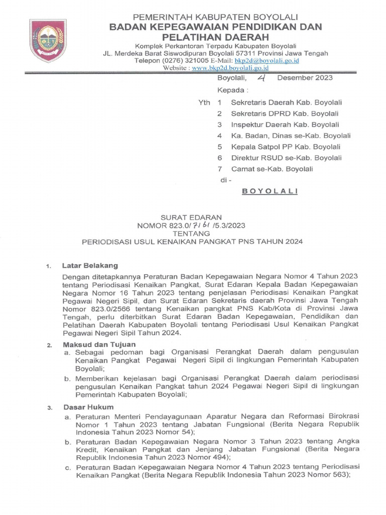 SE PERIODISASI USUL KP PNS Th. 2024 | PDF