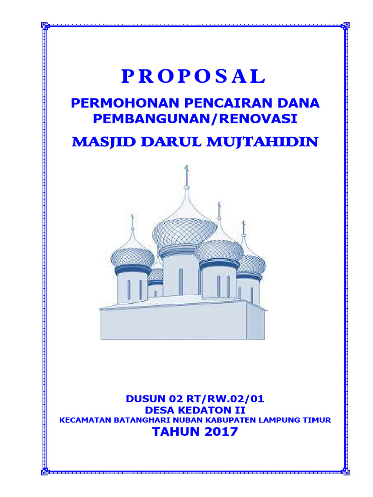 Proposal Renovasi Masjid Al Mujtahidin | PDF