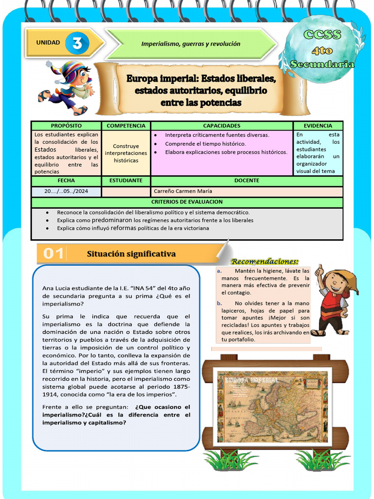 Ficha de Actividad CCSS 4°-Semana 1 | PDF