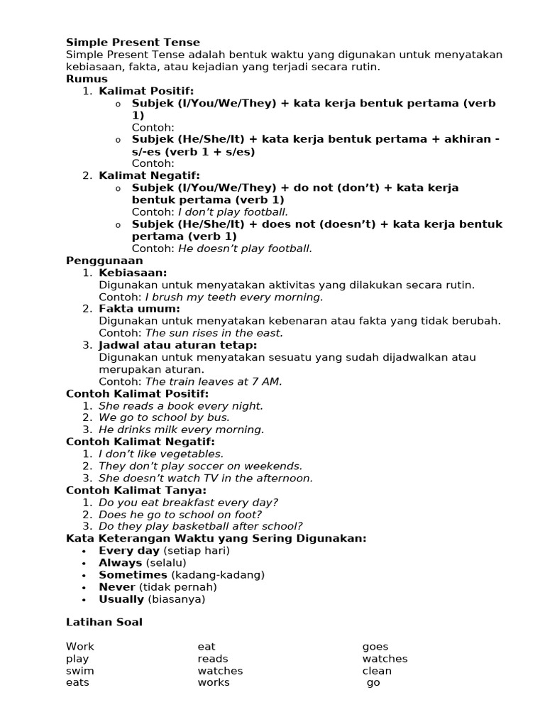 Simple Present Tense | PDF