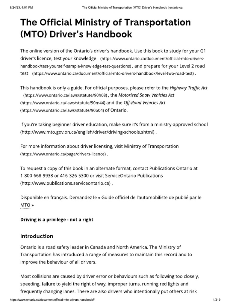 Driving Licence Handbook | PDF