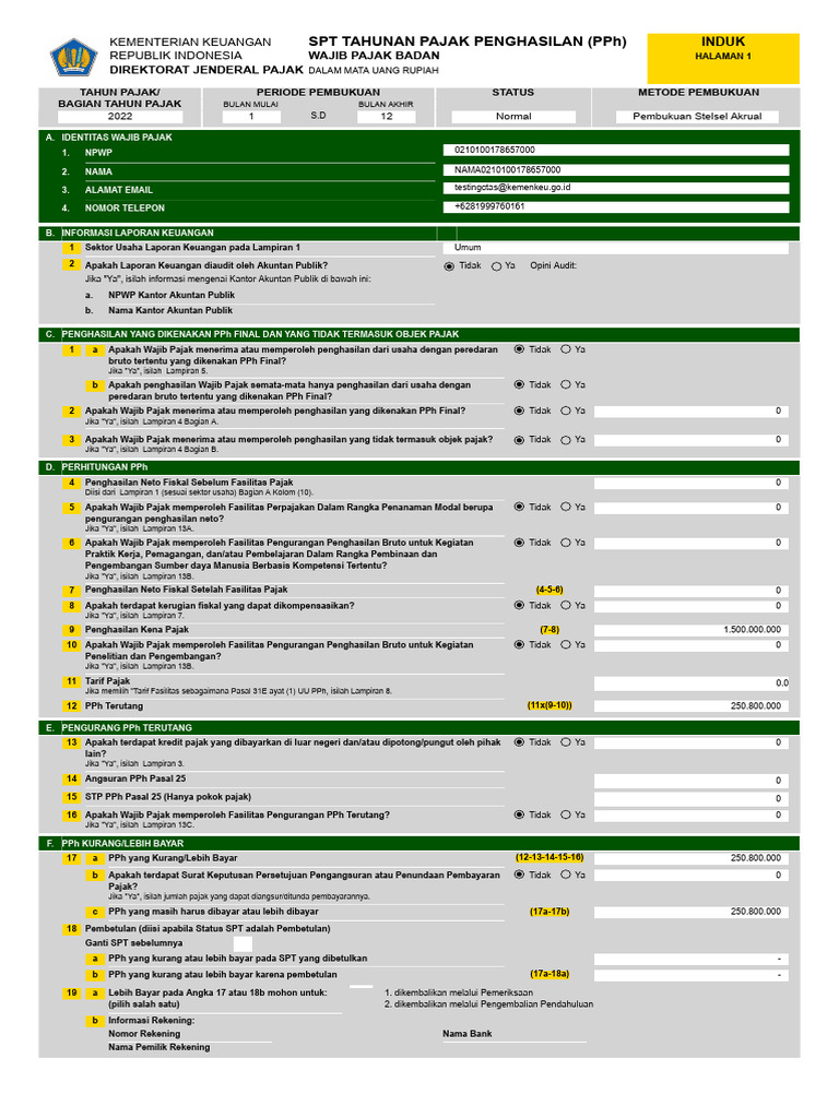 Corporate Income Tax Return | PDF