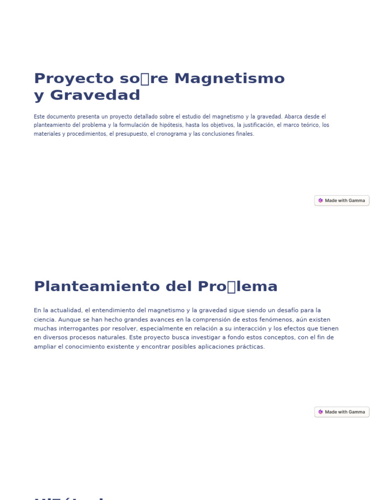 Proyecto Sobre Magnetismo y Gravedad | PDF