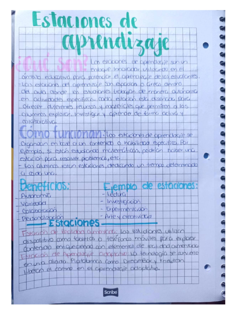 Estaciones de aprendizaje | PDF