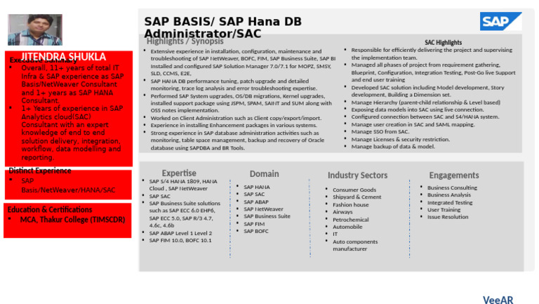 Sap Basis Sac Technical Profile Jitendra Pdf