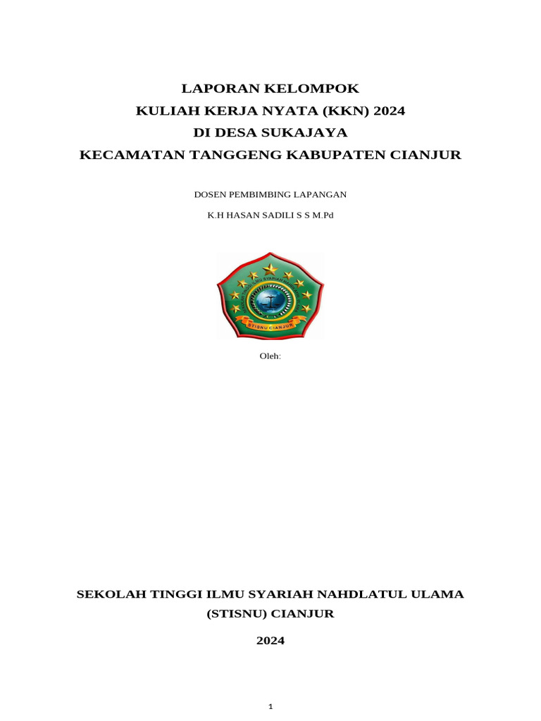 Laporan Kelompok KKN | PDF
