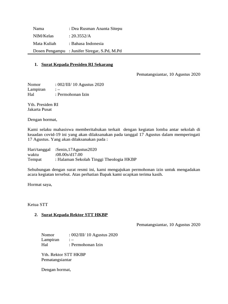 (BI) 12 Surat B.indonesia | PDF