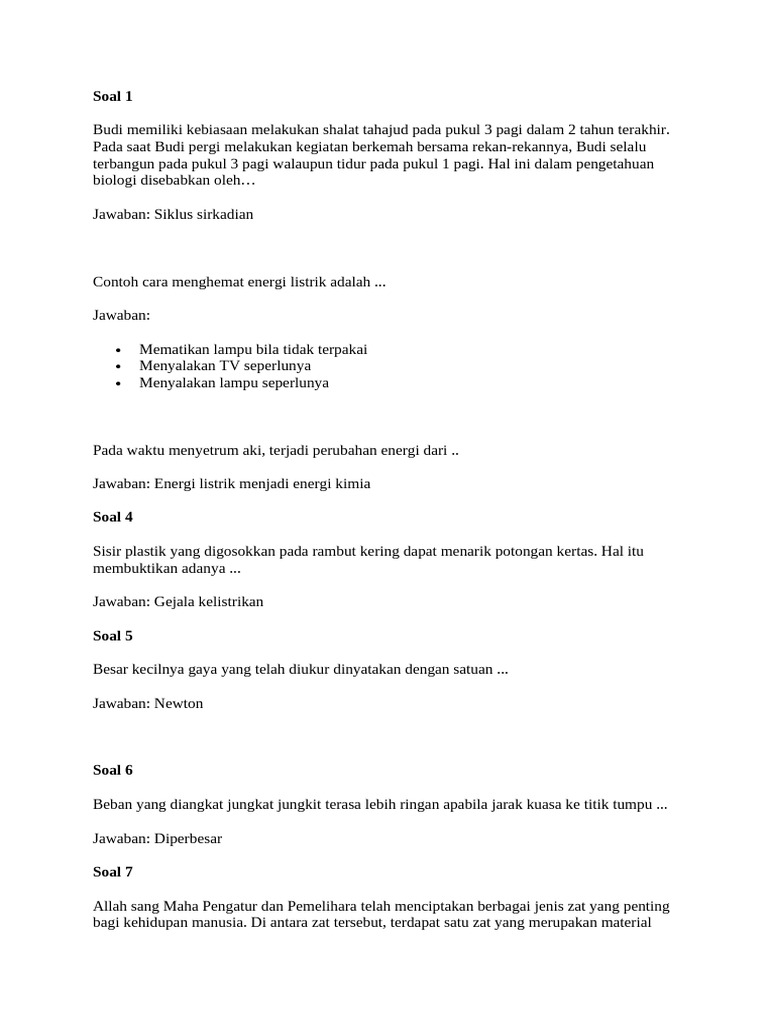 Contoh2 Soal KSM Mi 2023 | PDF