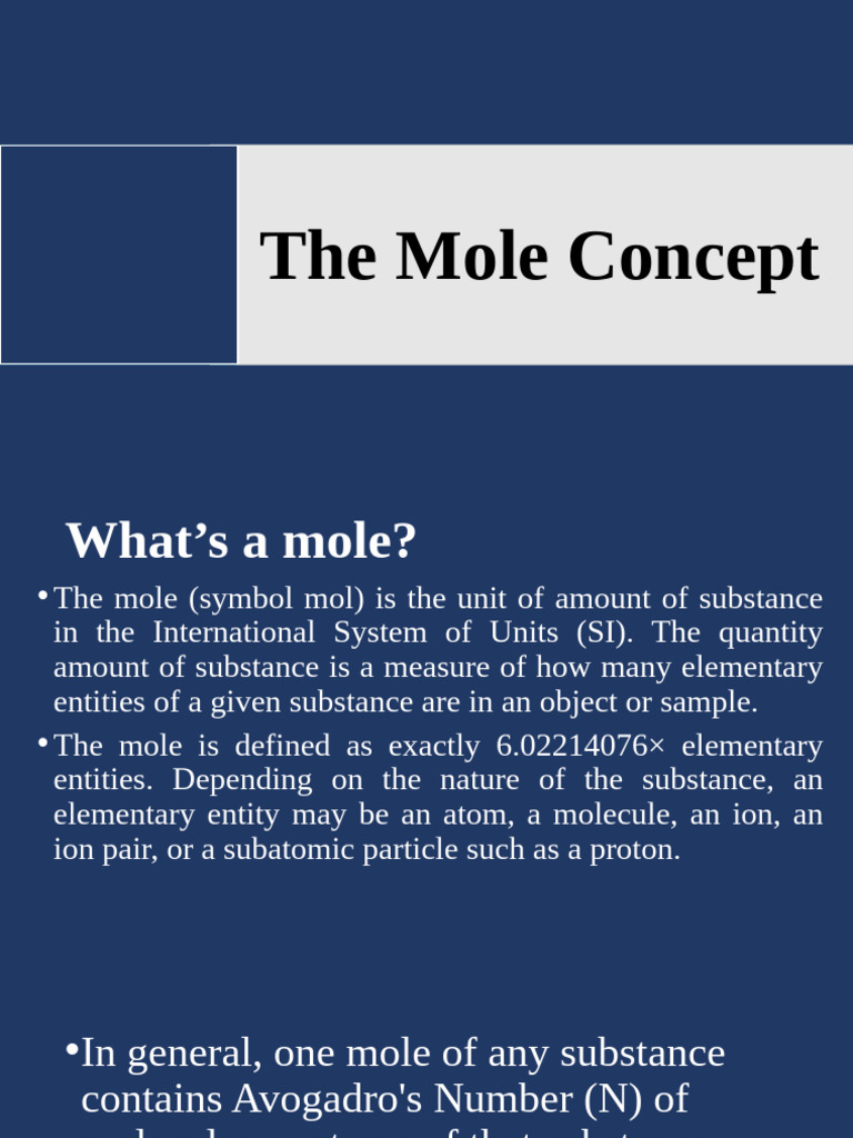 The Mole Concept. | PDF