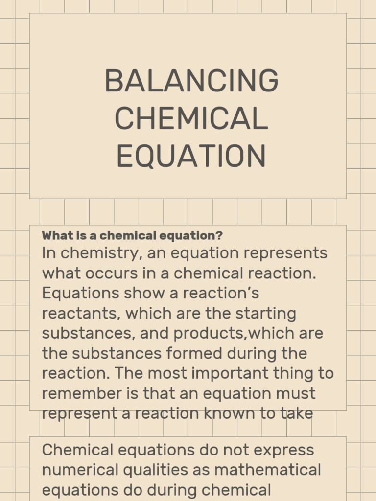 Balancing Equation | PDF