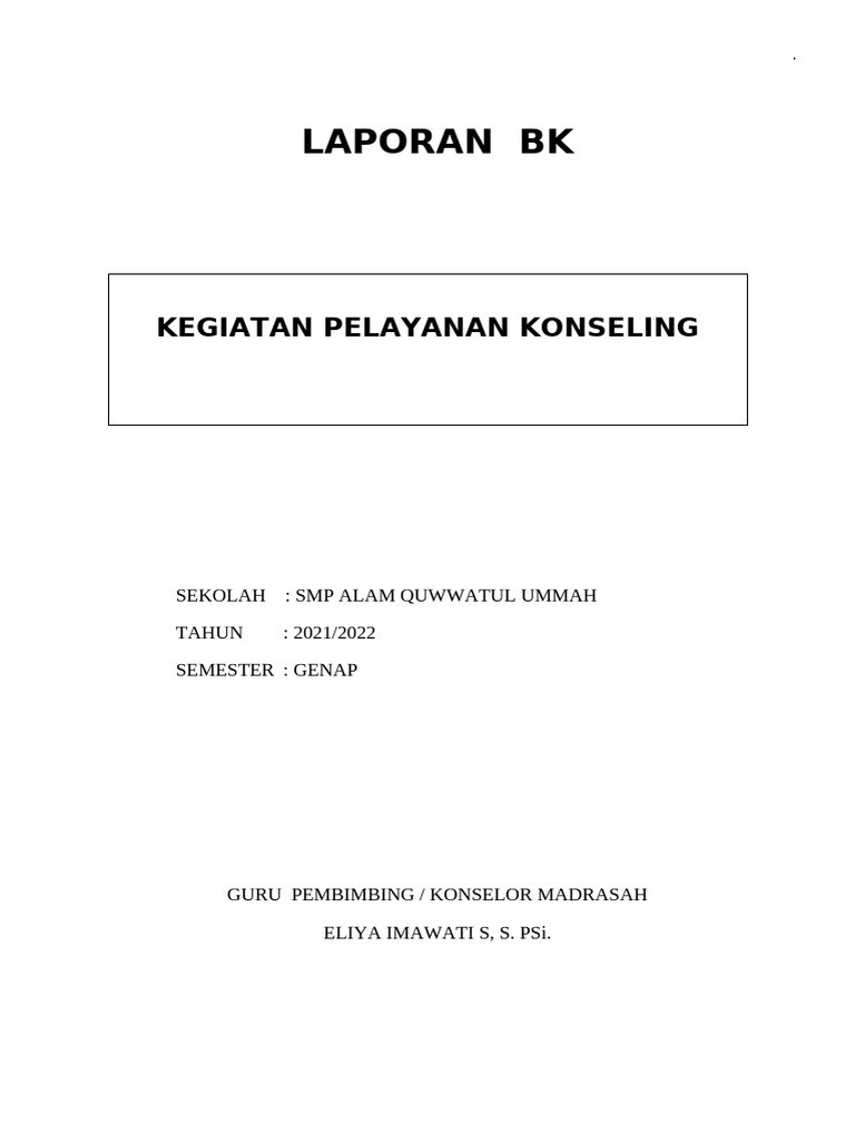 Laporan BK Genap 2021 | PDF