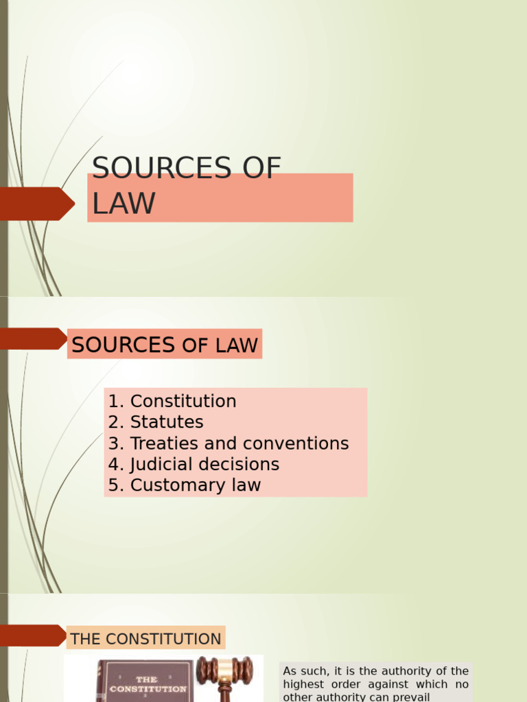 Presentation Source of Law | PDF