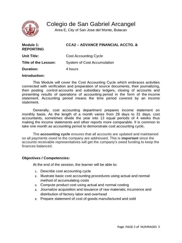 Module Cost Accounting 2 | PDF