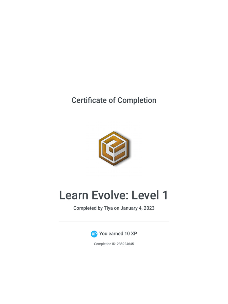 Learn Evolve - Level 1 - Intellum | PDF