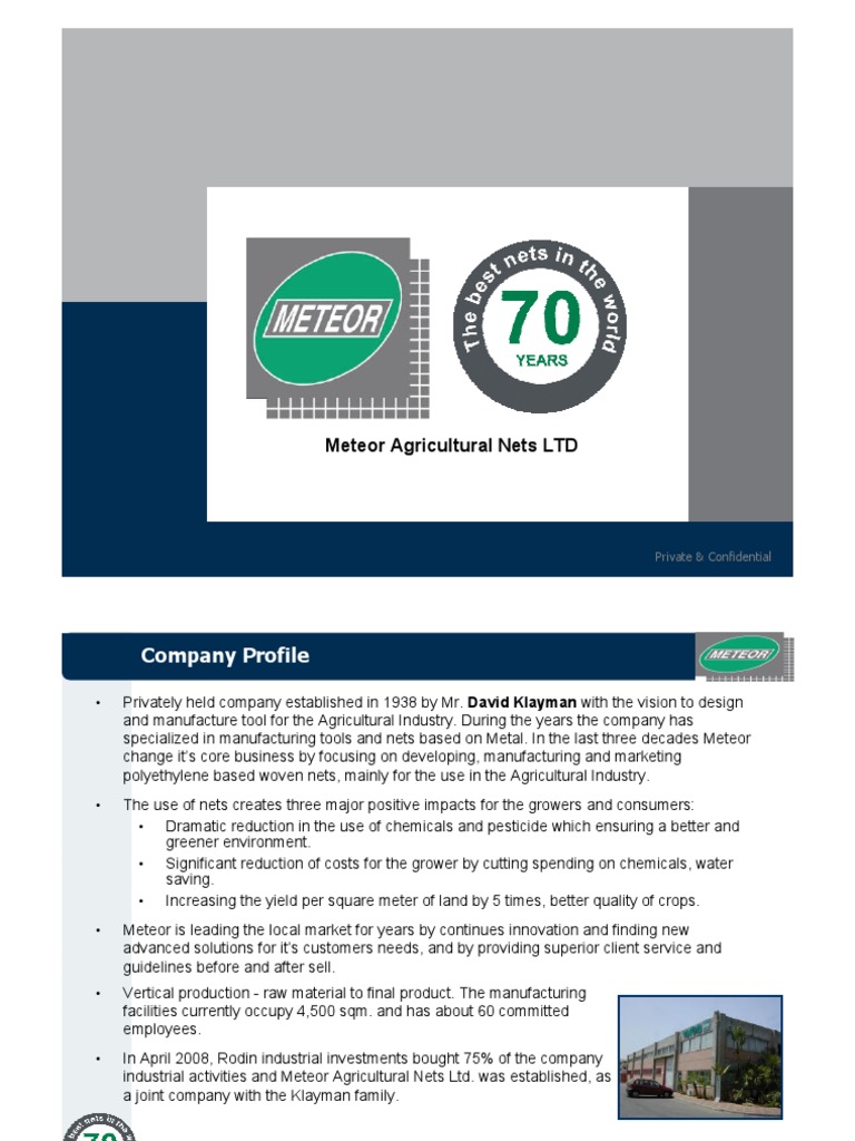 Meteor Agricultural Nets LTD: Private & Confidential | PDF ...