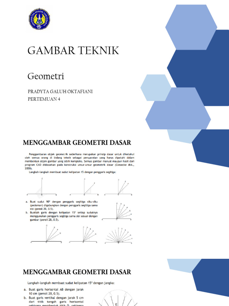 Gambar Teknik - Pertemuan 4 Geometri | PDF