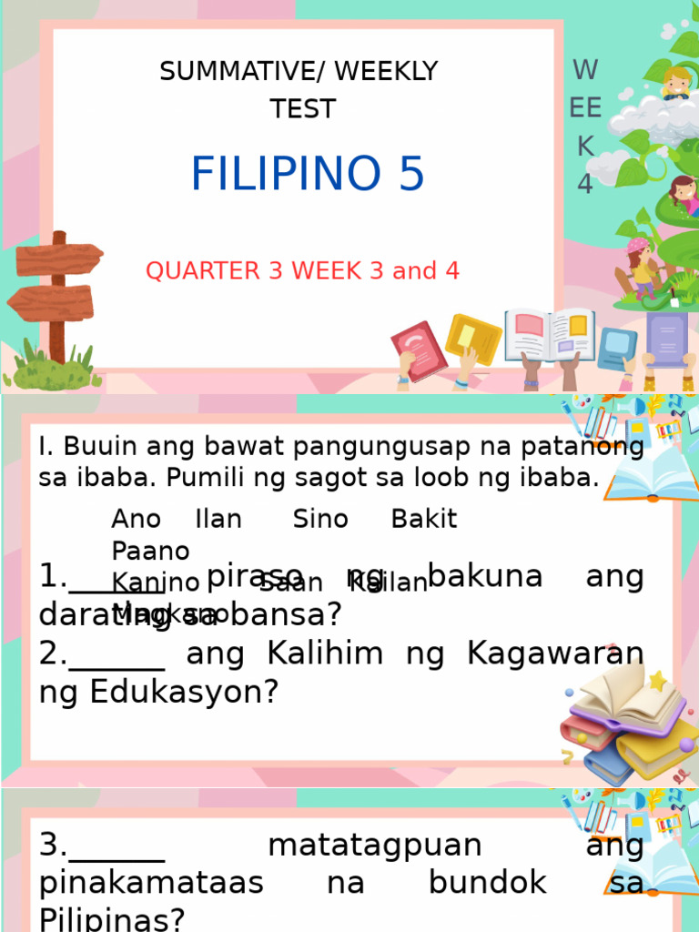 Filipino 4-q3-2nd Summative Test | PDF